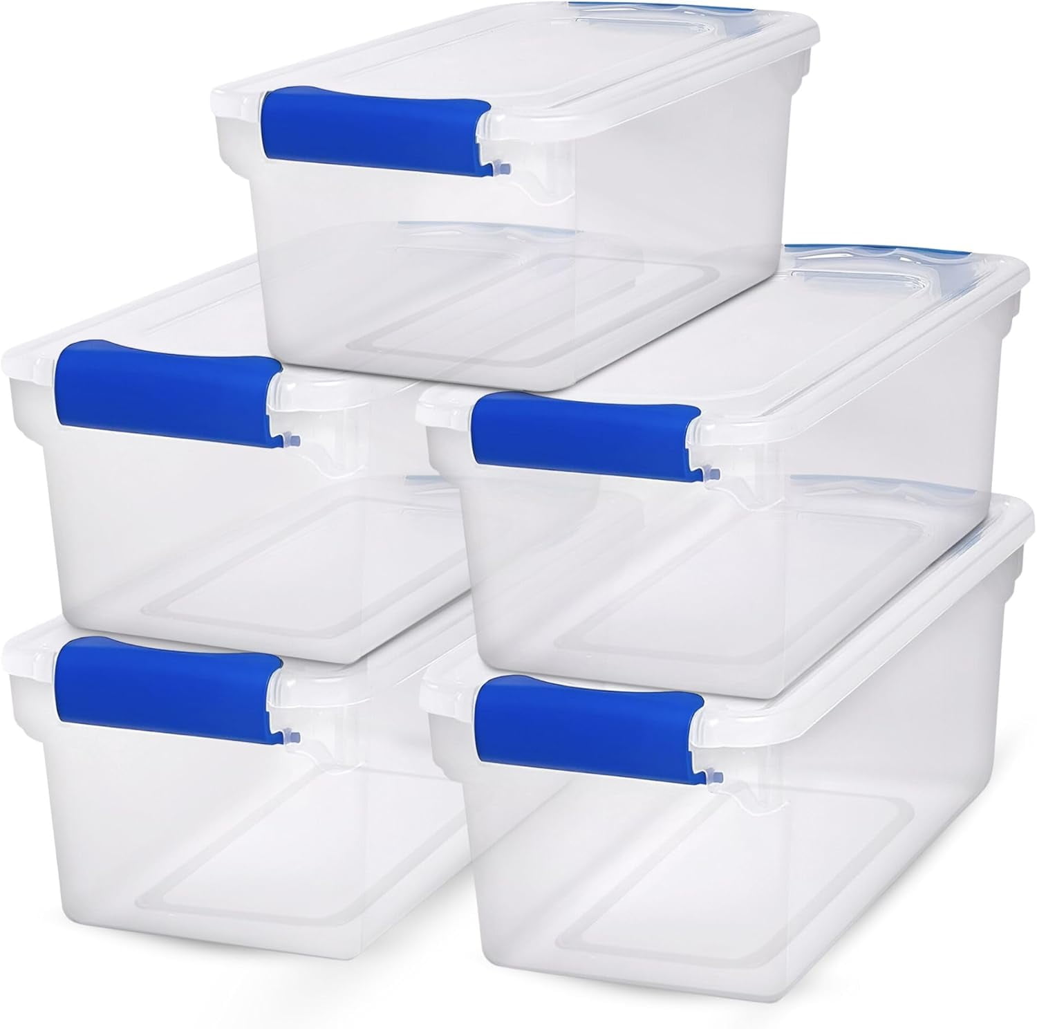 SKYNE Latching Lid, Large Clear Plastic Storage Bins with Lids, 66 ...