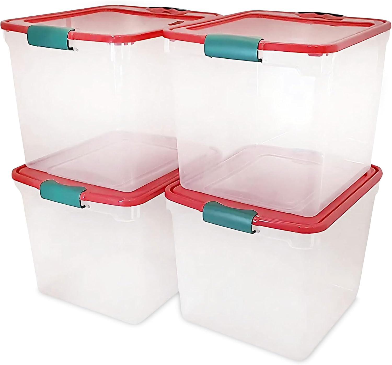 SKYNE Latching Lid, Large Clear Plastic Storage Bins with Lids, 66 ...