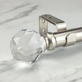 SKYPLUS LIVING 1-1/8 inch Adjustable Silver Curtain Rod with Crystal ...