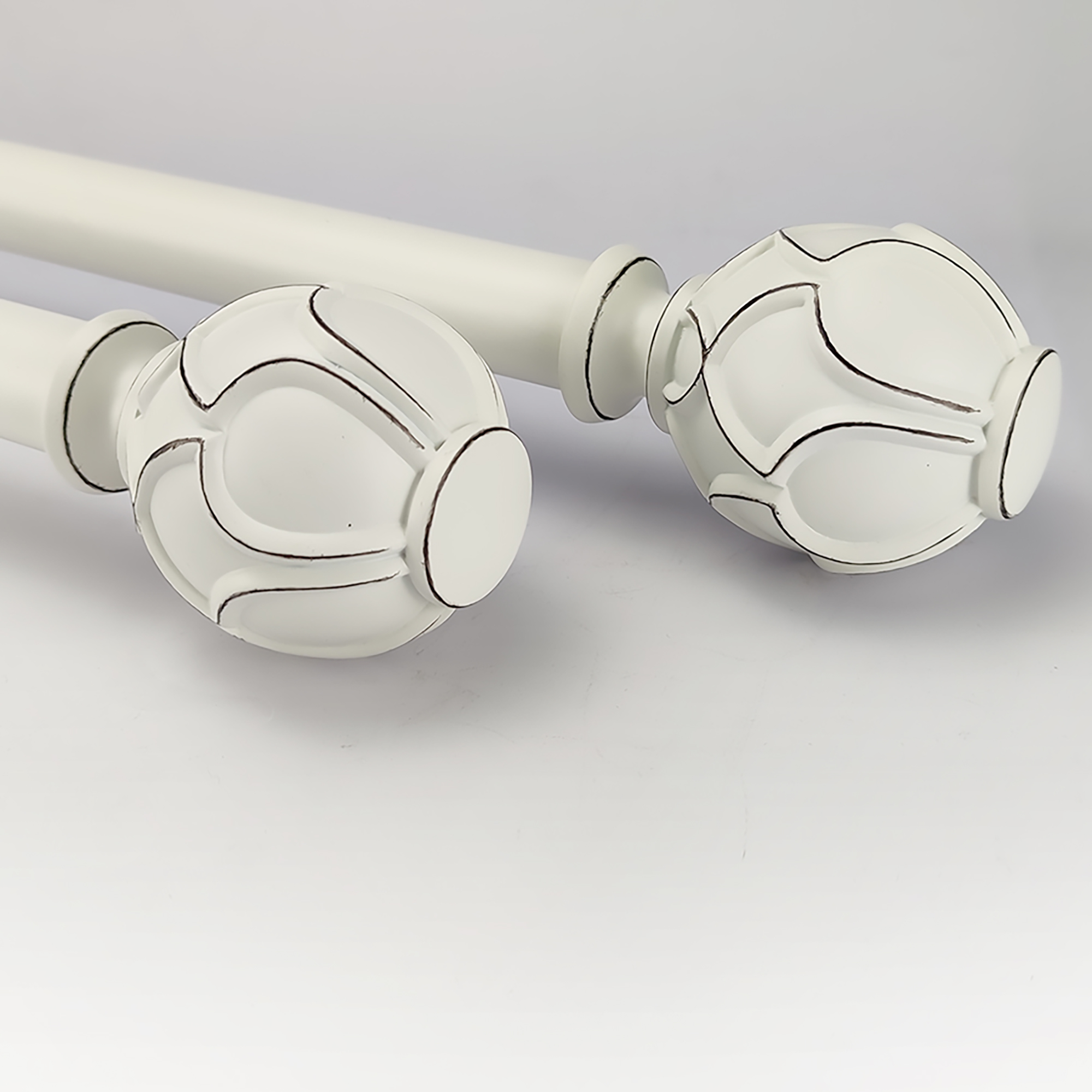 Mainstays 3/4" Filigree Ball Single Curtain Rod, White, 30-84 ...