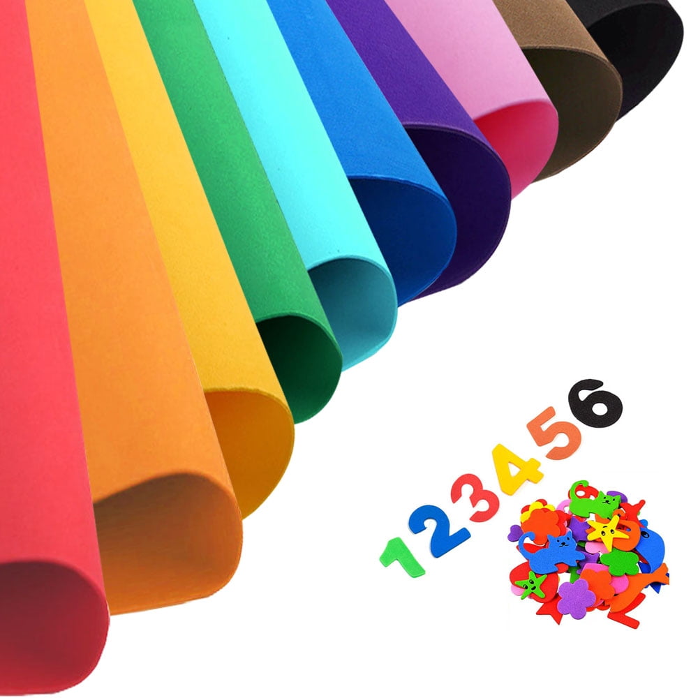 SKYPRO 10 Colors Craft Foam Sheet, 19.69''x19.69'' Colorful EVA Foam ...