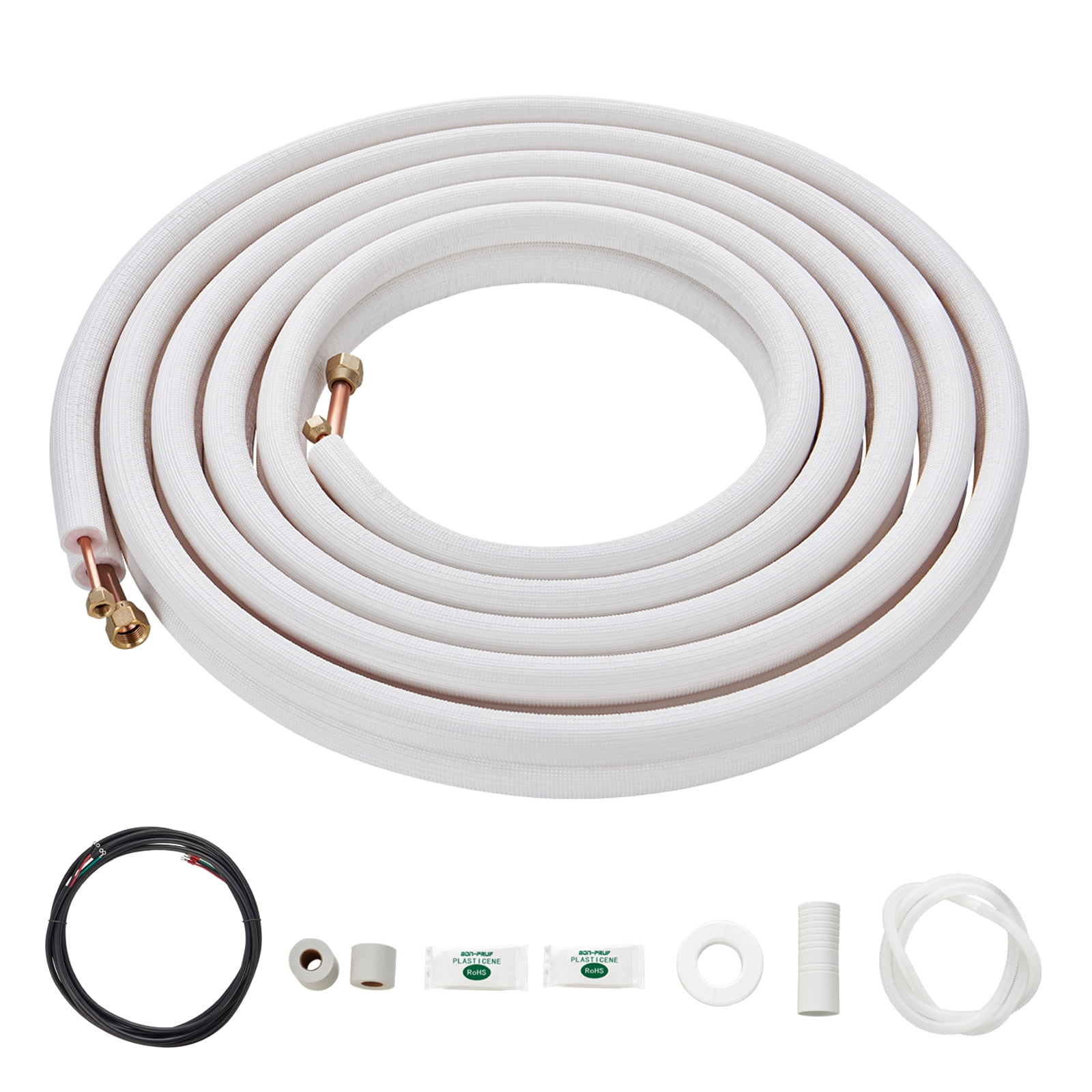 KFFKFF 1/4" x1/2" x25 ft Mini Split Cord Kit Copper AC Conduit with ...