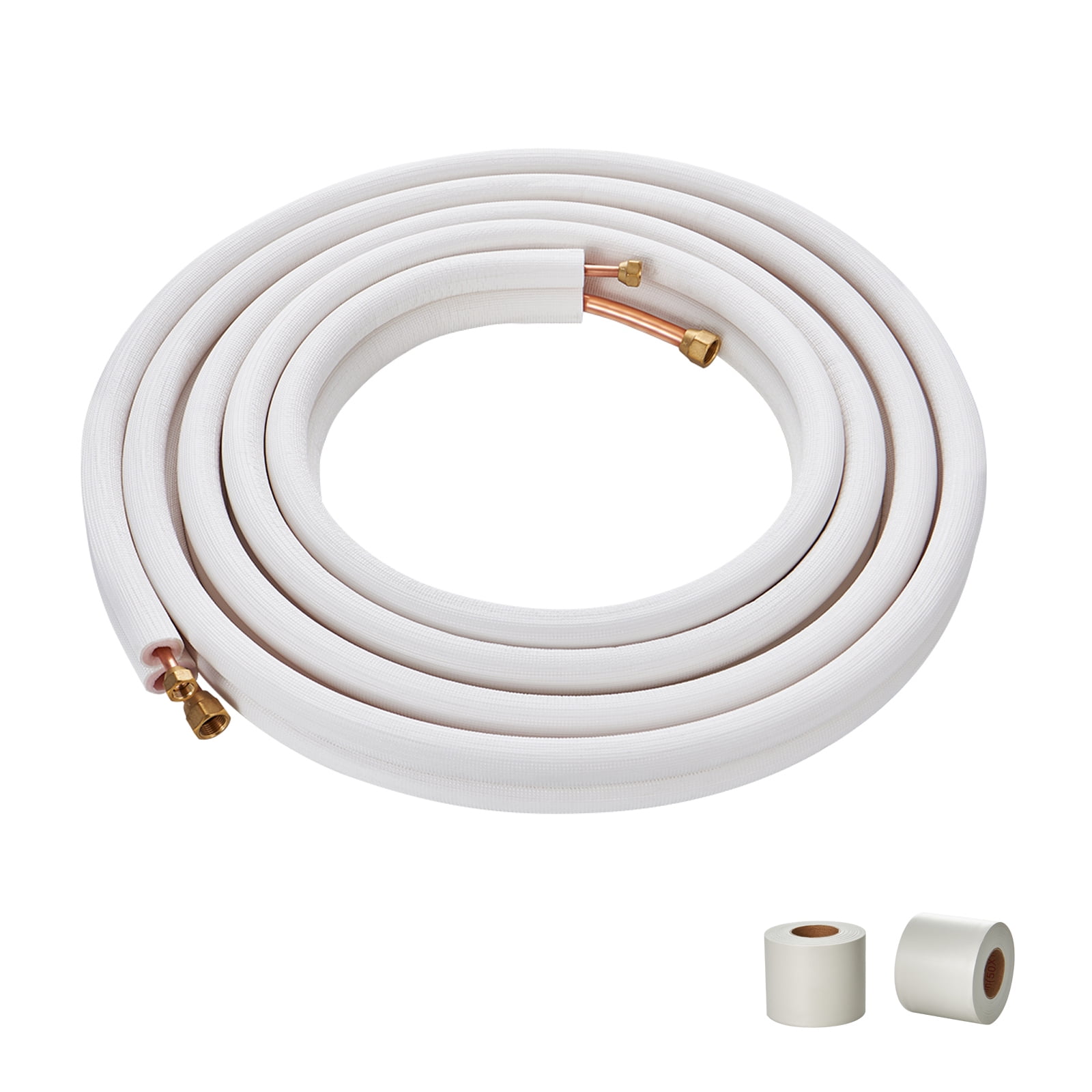 KFFKFF 1/4"x1/2"x25 ft. Mini Split Cord Set Insulated Copper Tube AC ...