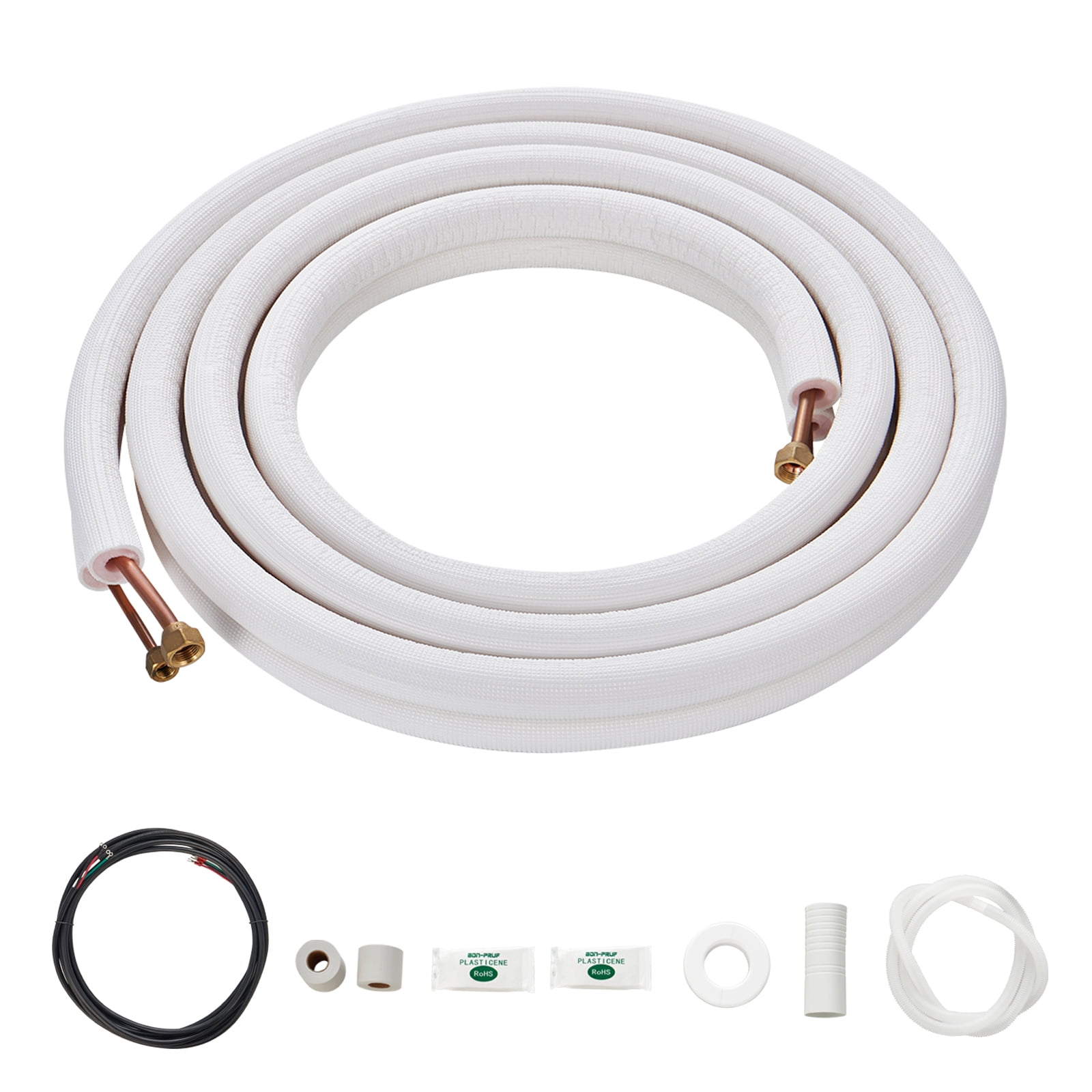 KFFKFF 1/4"x3/8"x16 ft Mini Split Cord Kit AC Copper Tubing with ...