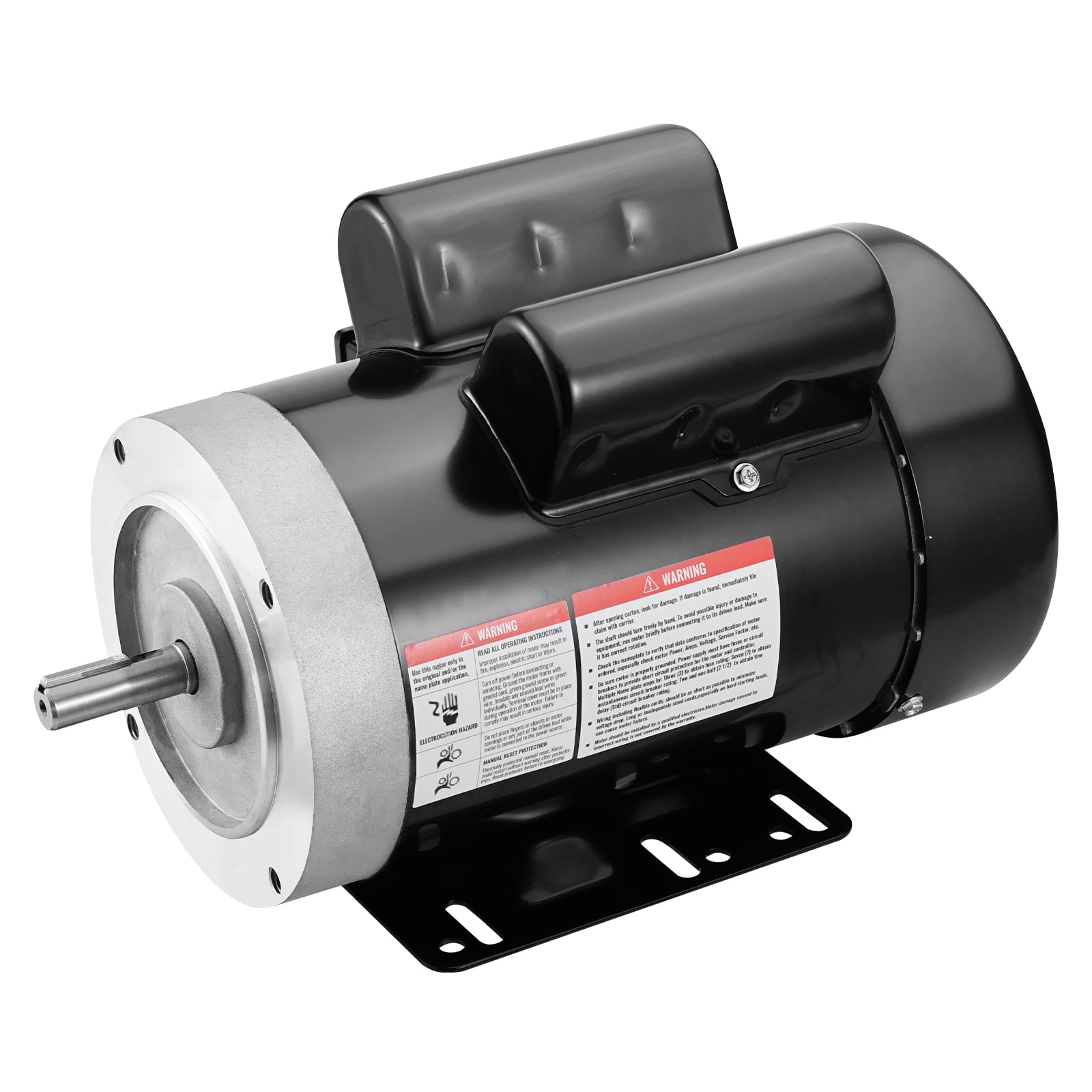 KFFKFF 1.5HP Electric Motor, 1725 rpm, Dual Voltage 115V/230V, 56C ...