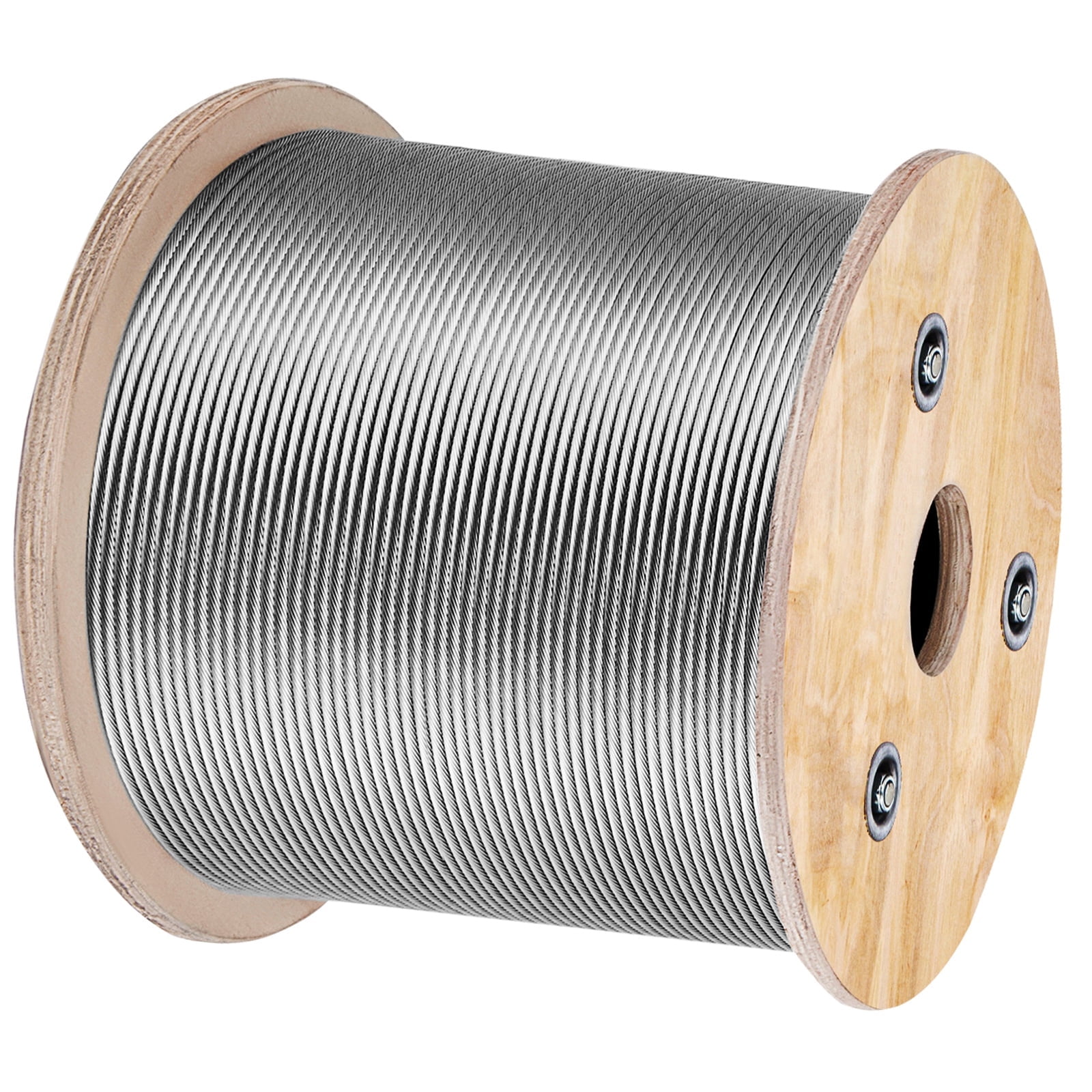 KFFKFF 1/8" x 500ft Stainless Steel Cable,7x7 Wire Rope 316 Marine ...