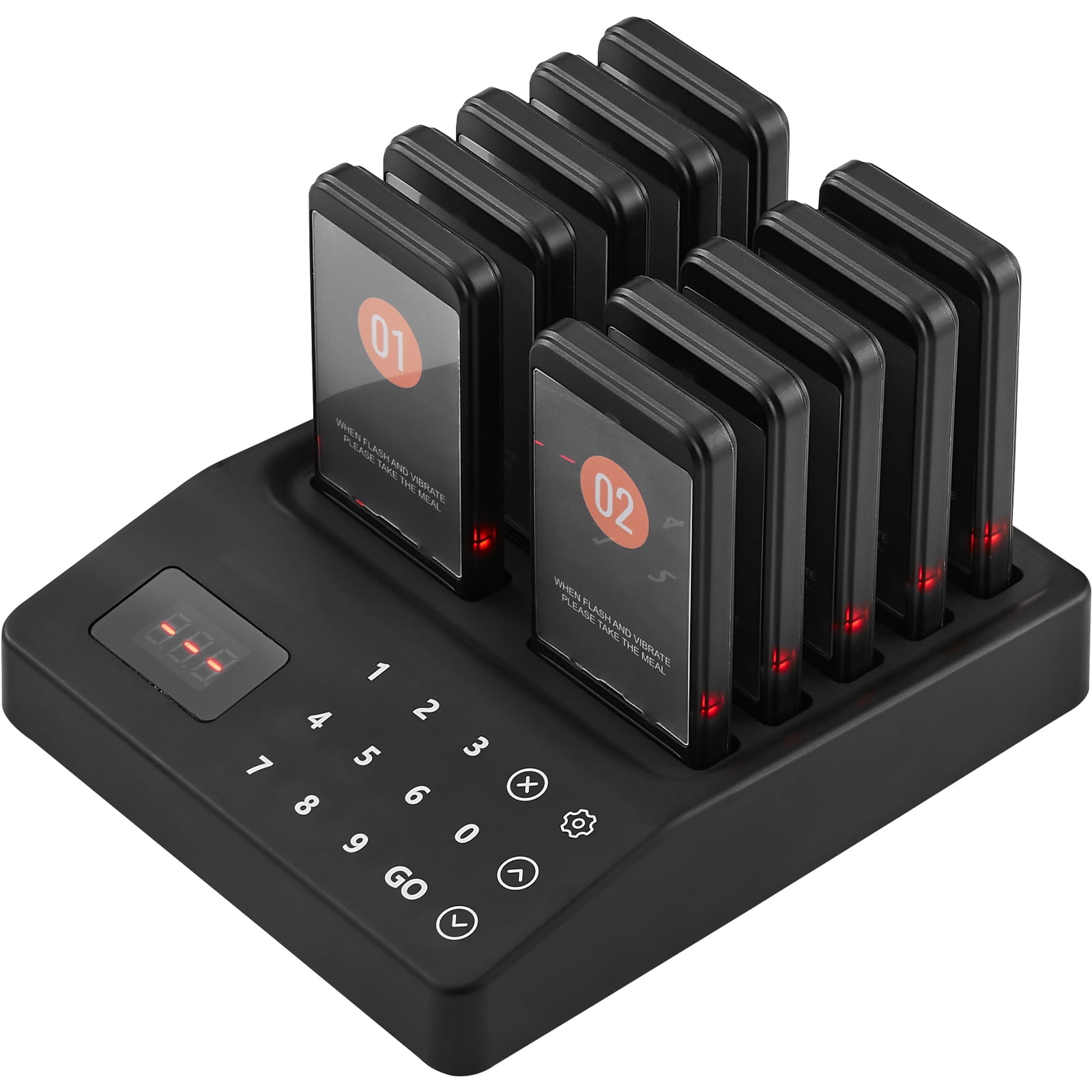 KFFKFF 10 Call Dining Room Wireless Porching System Board Cashier ...