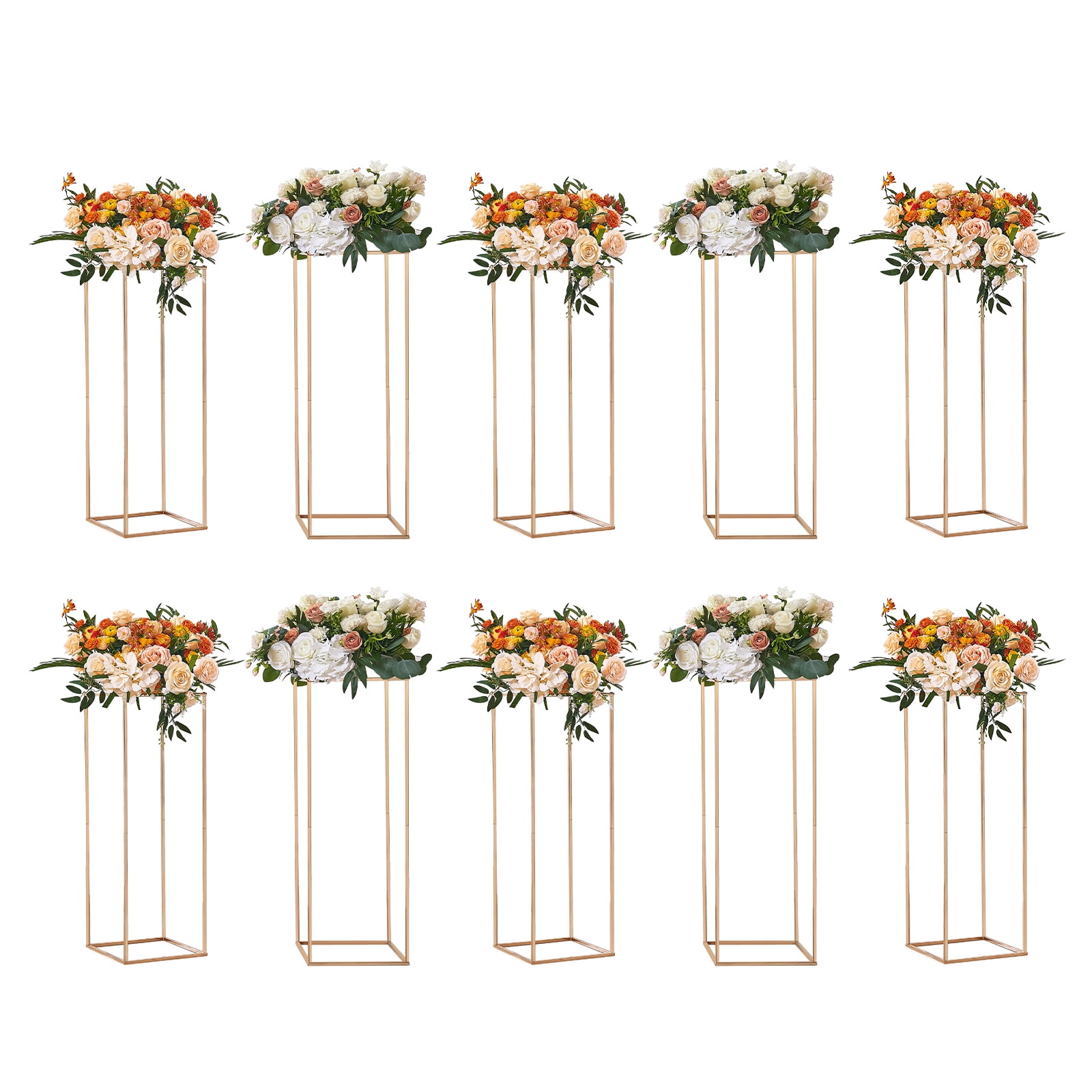 SKYSHALO 10-Piece Set, 31.5" Tall Event Floral Holders, Acrylic-Topped ...
