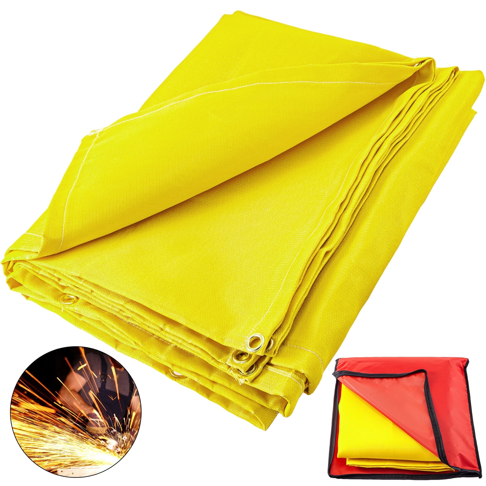 KFFKFF 10 x 10 Ft Welding Blanket Gold Fiberglass Blanket Portable ...