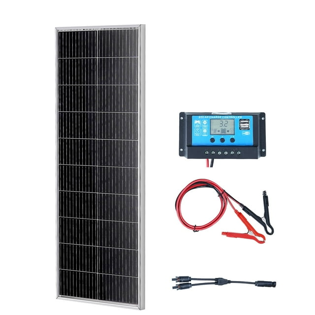 SKYSHALO 100W Monocrystalline Solar Panel Kit, 12V Monocrystalline ...