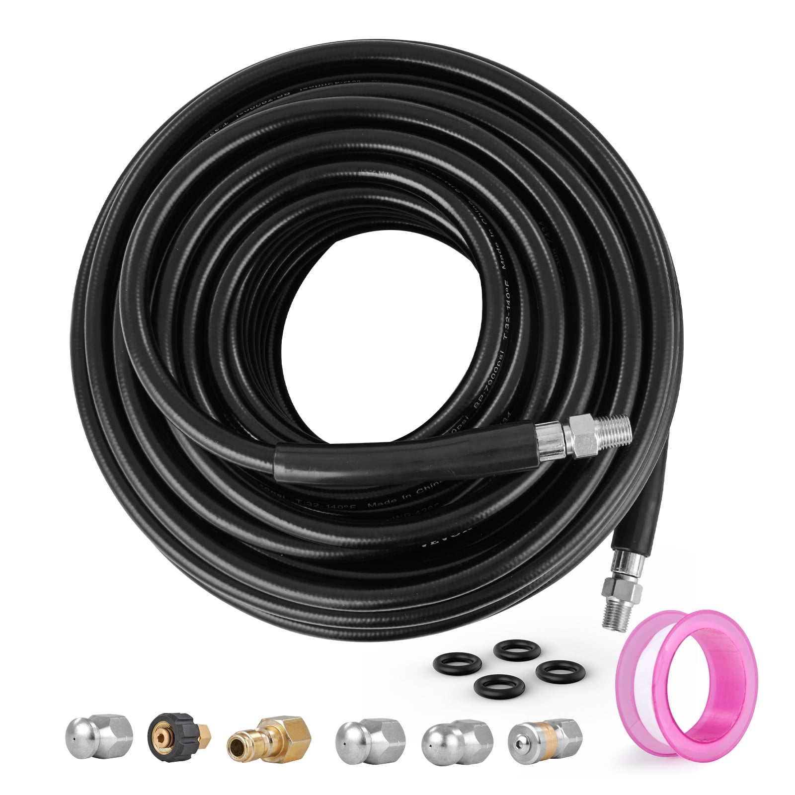 SKYSHALO 100ft 4200psiHigh Pressure Power Washer Hose 1/4" Connect w ...