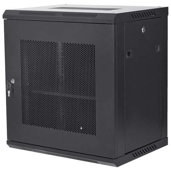 KFFKFF 12U Wall-Mounted Network Server Rack Cabinet Enclosure with 15.5 ...