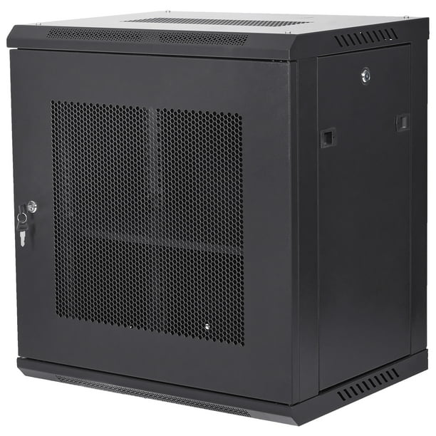 SKYSHALO 12U Wall-Mounted Network Server Rack Cabinet Enclosure with 15 ...