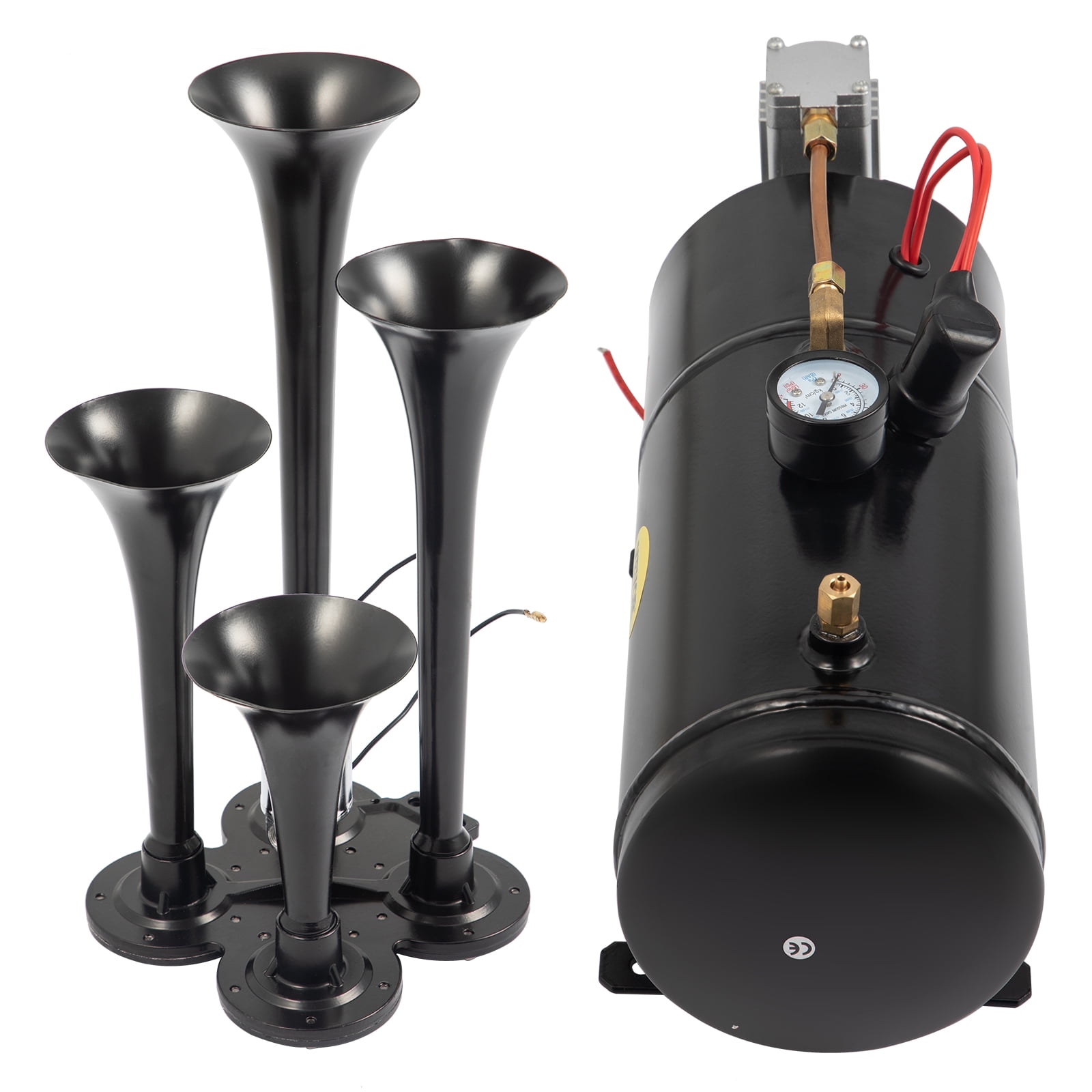 Free Shipping! SKYSHALO 12V 4 Trumpet Automotive Air Horn Compressor ...