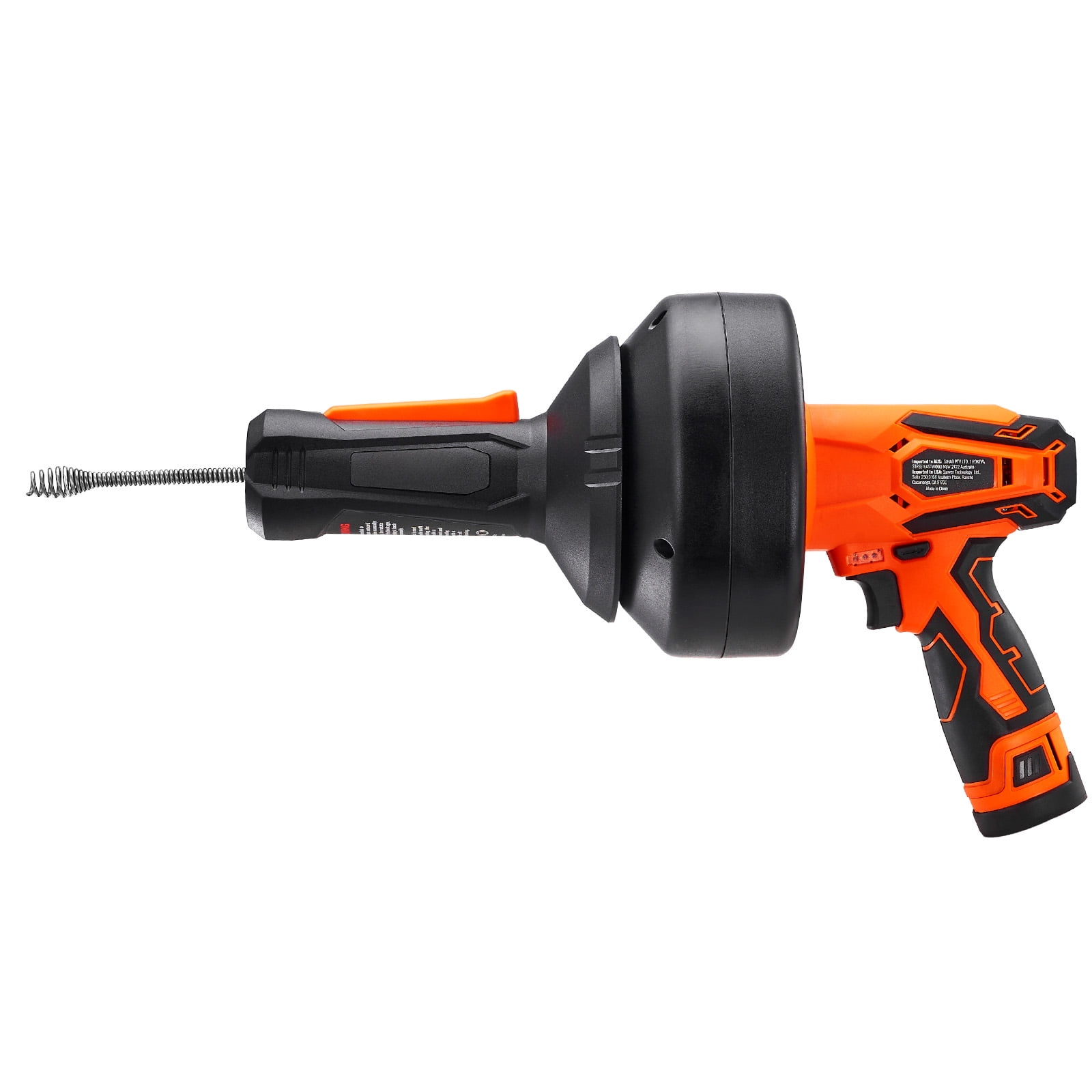 KFFKFF 12V Cordless Electric Drain Auger, 25FT Plumbing Snake with ...