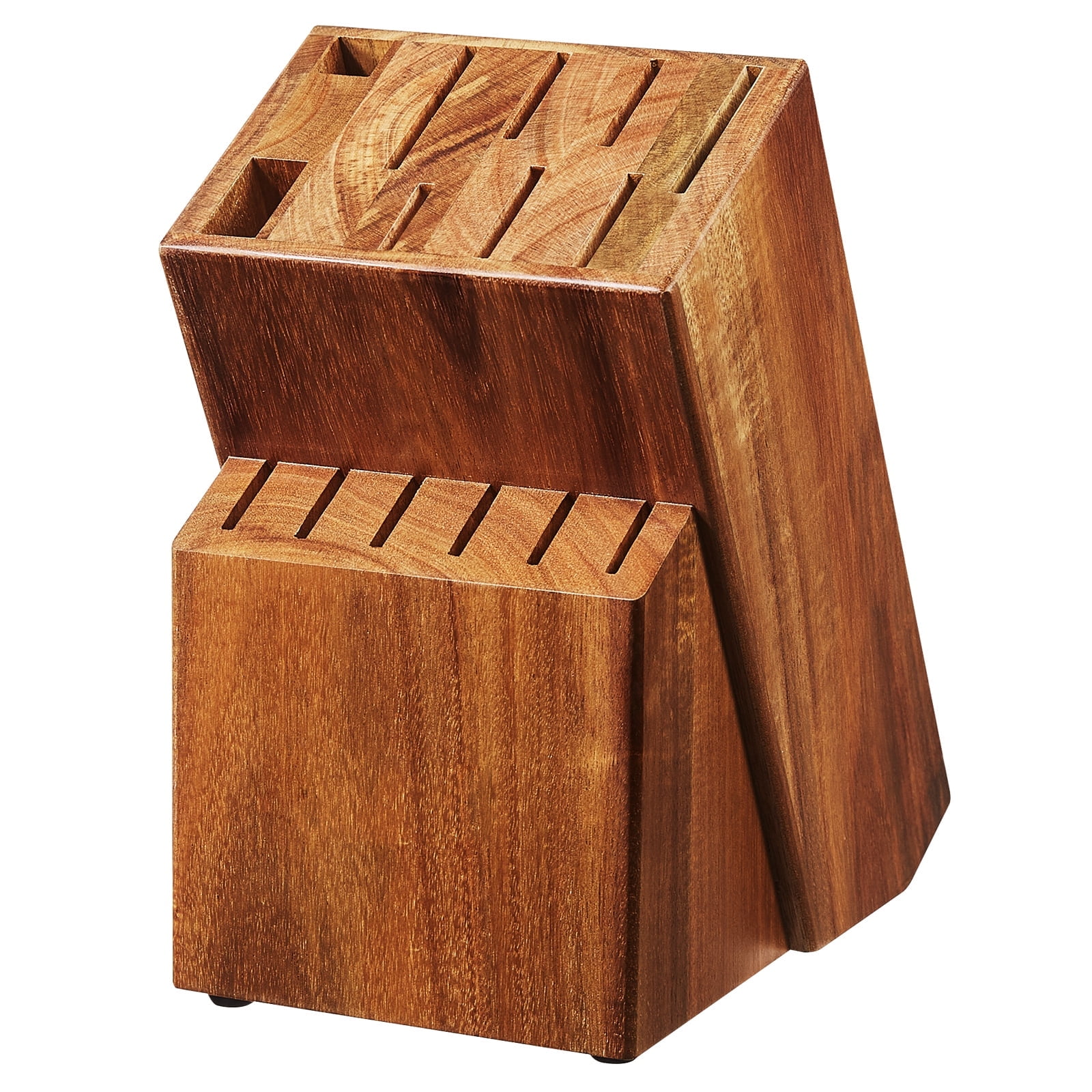 KFFKFF 15 Slots Knife Storage Block Acacia Wood Knife Holders Without ...