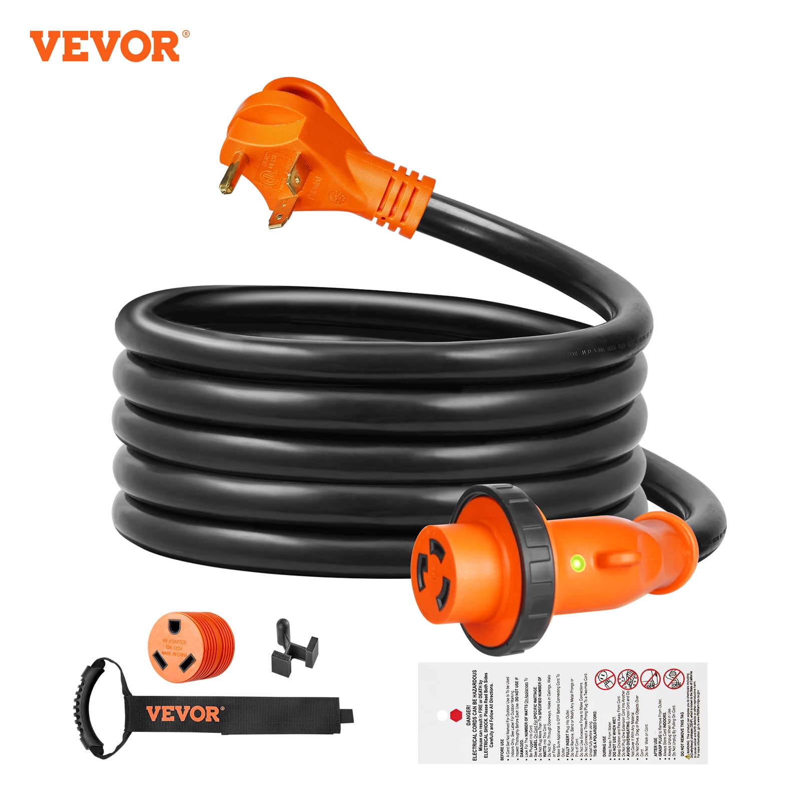 SKYSHALO 15 ft RV Power Cord Generator Cord 30A NEMA TT-30P/ NEMA L5 ...