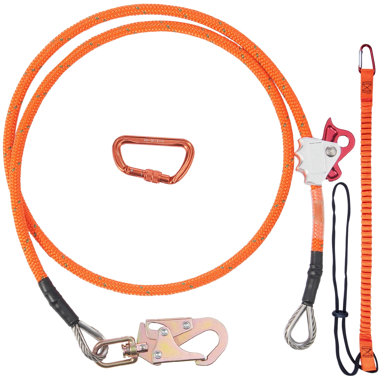 KFFKFF 16mm Steel Core Lanyard, 8ft Arborist Safety Line, Tree Climbing ...