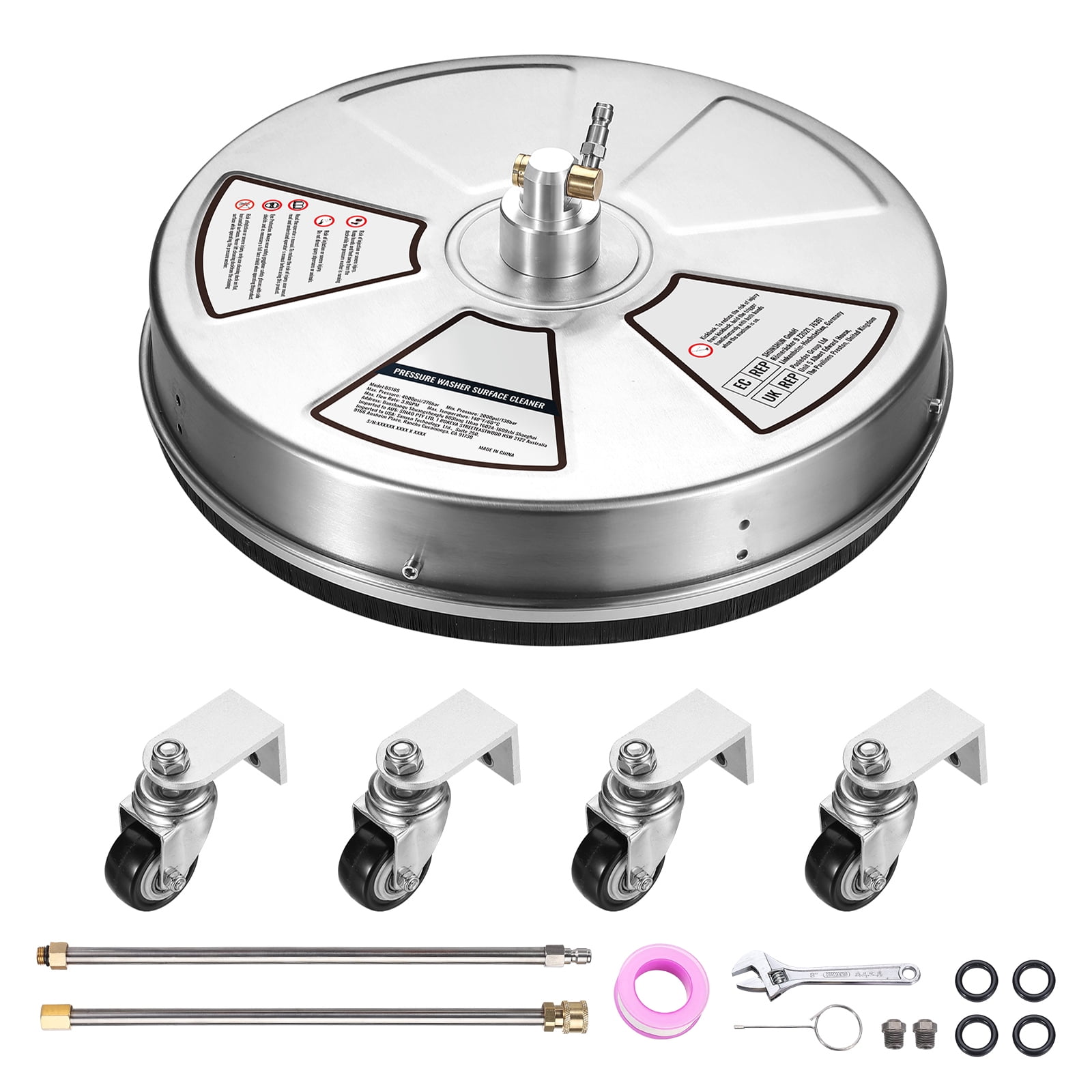 KFFKFF 18" Surface Cleaner for Pressure Washers, Includes Wheels, Made ...