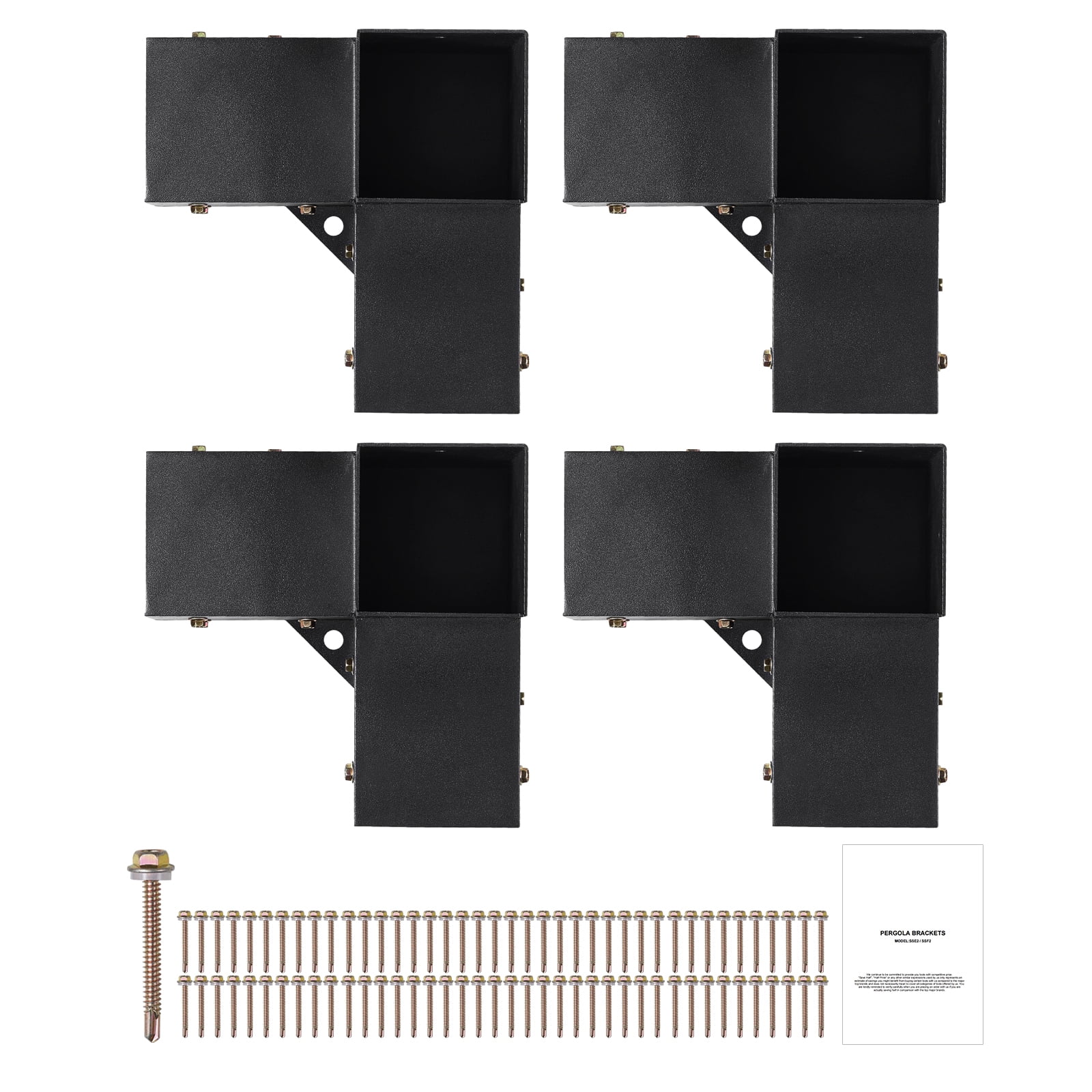 KFFKFF 20.72 lb 8.66" x 8.66" x 5.98", Carbon Steel Post Brackets Black ...