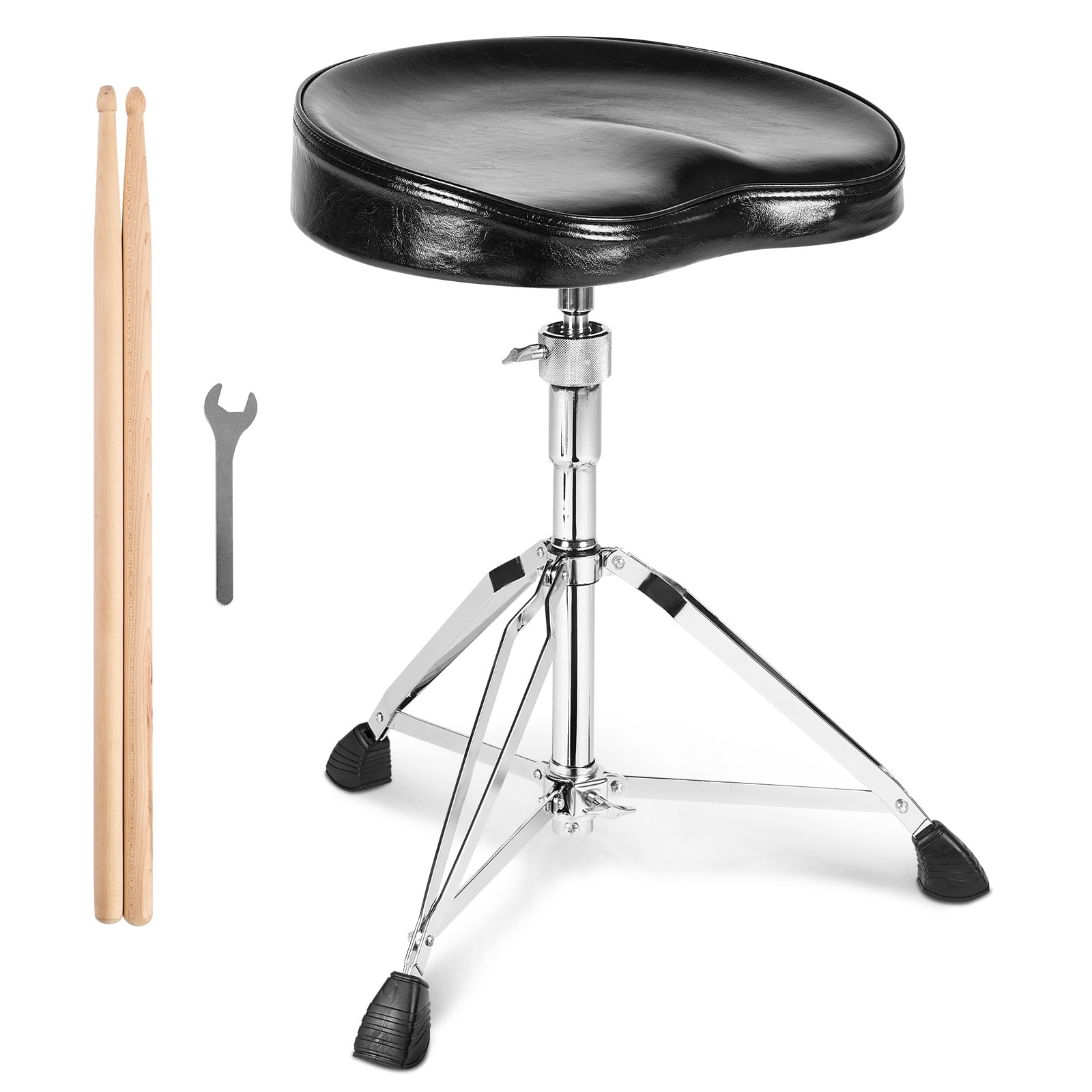 KFFKFF Adjustable Drum Throne Padded Stool Motorcycle Style Drum Chair ...