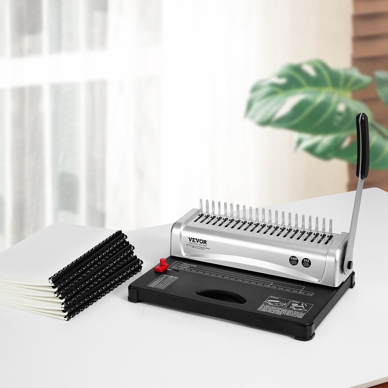 SKYSHALO 21-Hole Comb Binding Machine with 100 Pieces Binding Spines ...