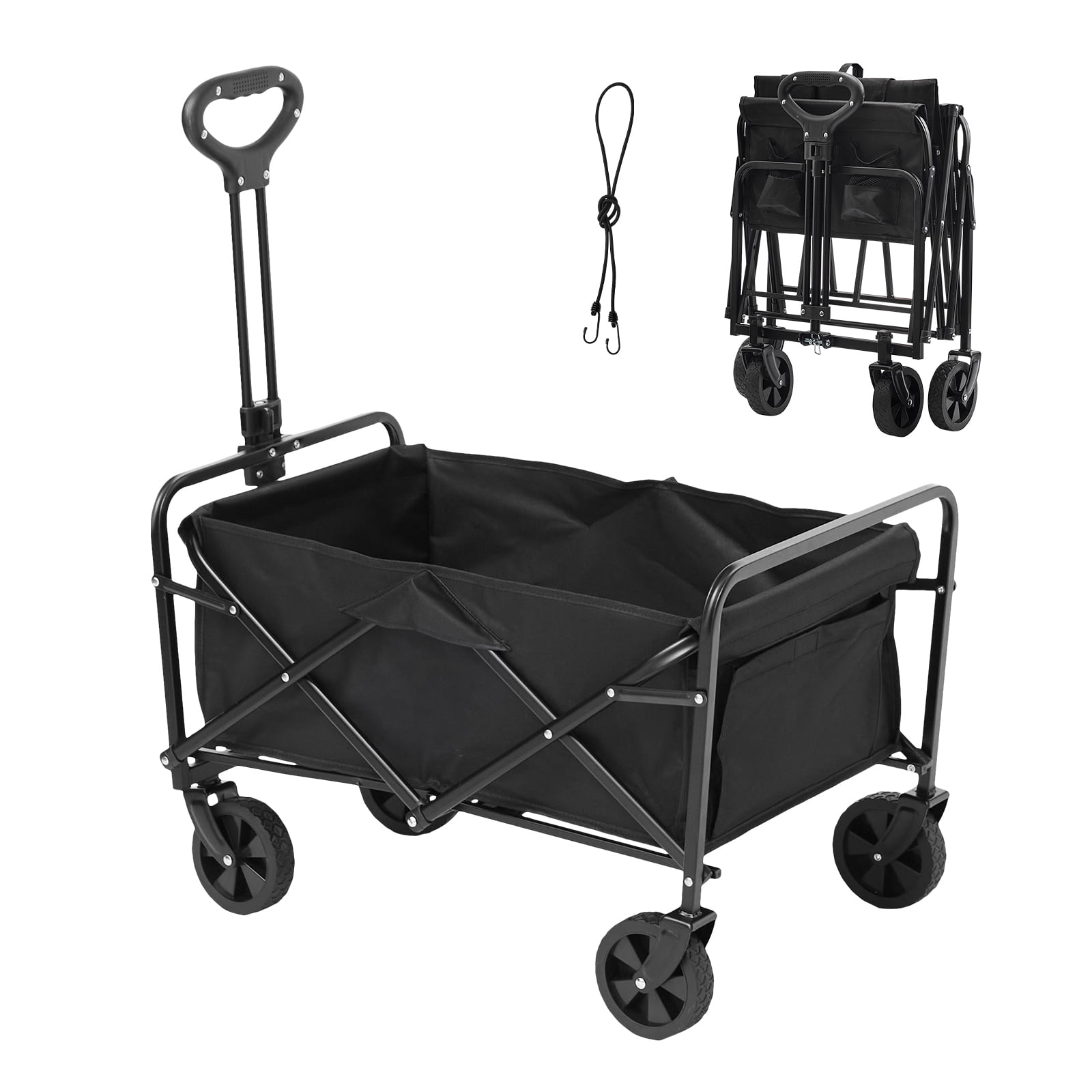 SKYSHALO 220 lbs Heavy Duty Collapsible Folding Wagon 2 cu.ft Beach ...