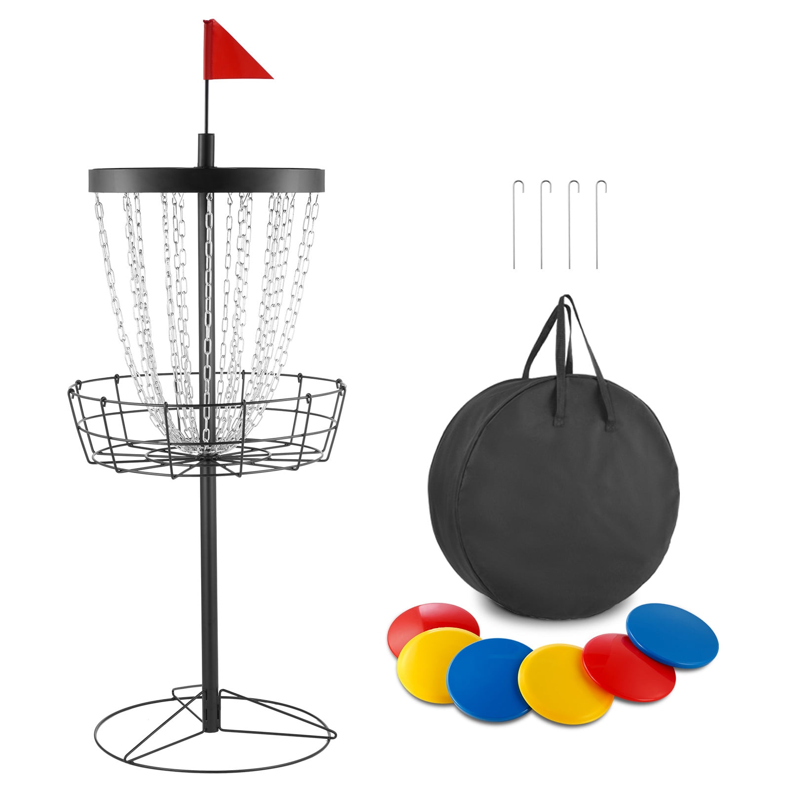 KFFKFF 24 Chain Portable Disc Golf Basket Black Disc Golf Catcher Hole Practice - Walmart.com