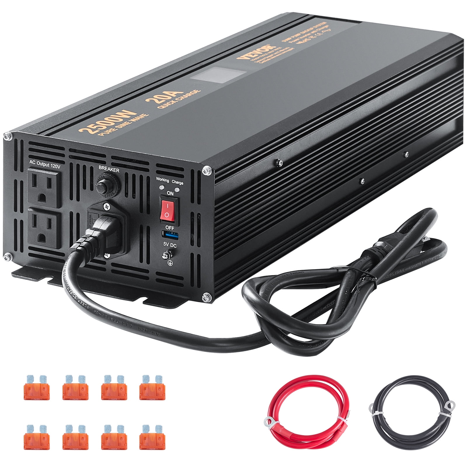 SKYSHALO 2500W Sump Pump Battery Backup System Inverter LCD Emergency Power Outage - Walmart.com