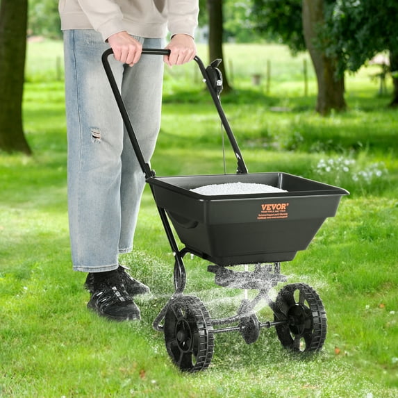 SKYSHALO 25LB Broadcast Spreader Walk-Behind Turf Spreader Fertilizer ...