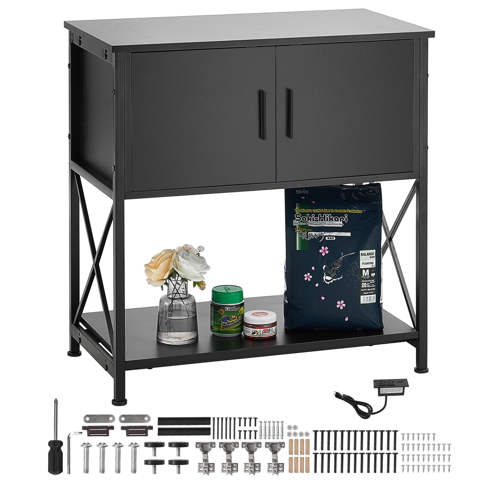 KFFKFF 29-gallon Aquarium Stand Steel Plate Powered Embedded MDF Fish ...