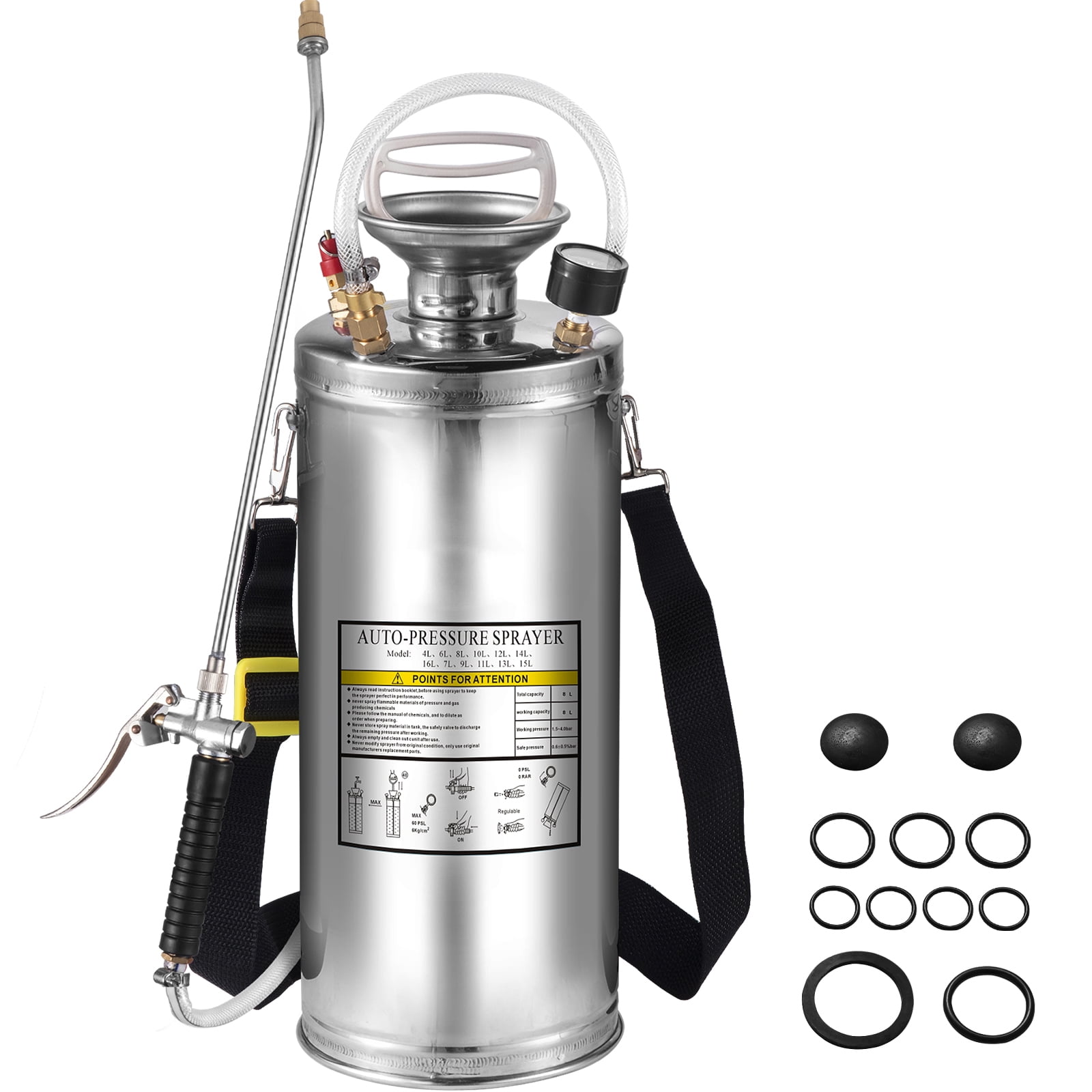 KFFKFF 2G Stainless Steel Sprayer, Full Set with 20" wand& handle& 3.3 ...
