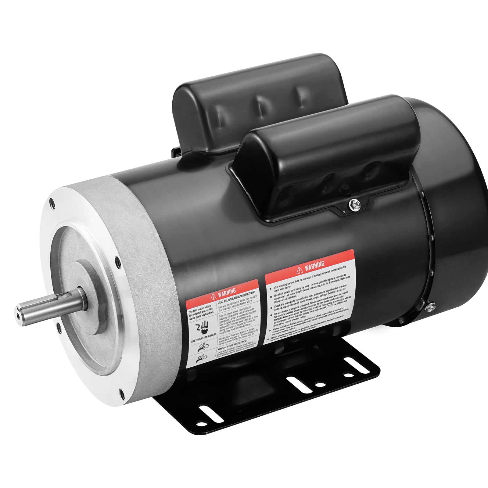 KFFKFF 2HP Electric Motor, 1725 rpm, Dual Voltage 115V/230V, 56C Frame ...