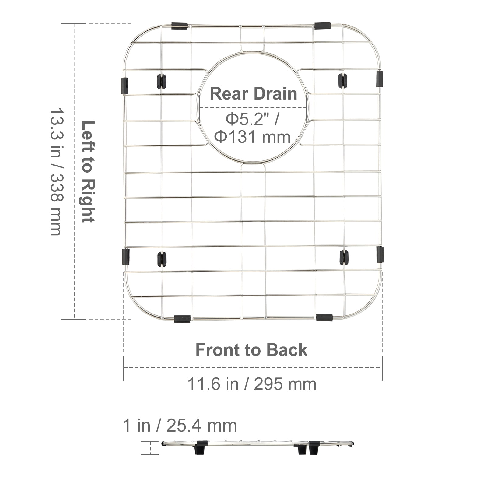 KFFKFF 2PCS Sink Protector Grid For Kitchen Sink 13.3""x11.6 ...