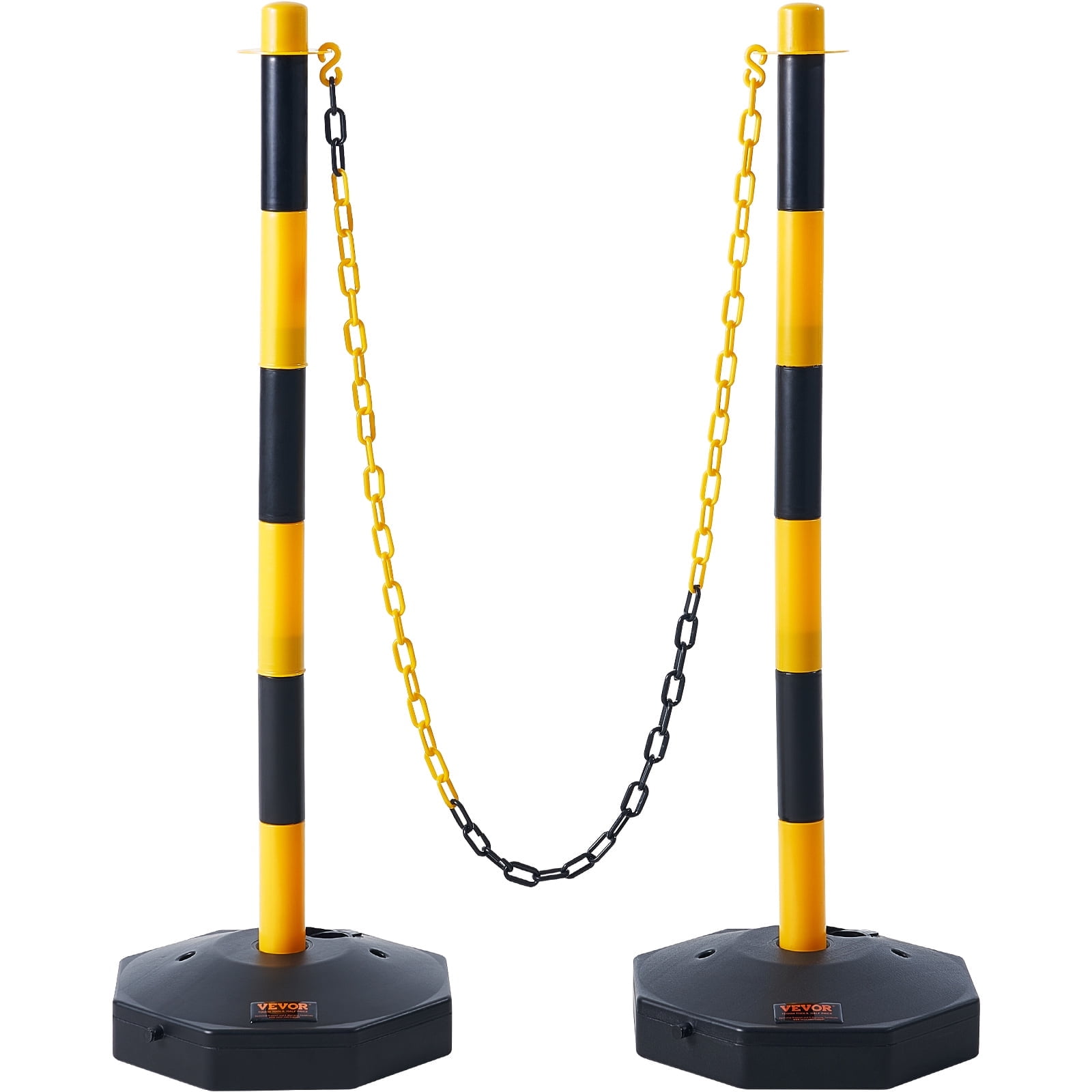KFFKFF 2PCs Traffic Delineator Post Cones with Fillable Base 8FT Chain ...