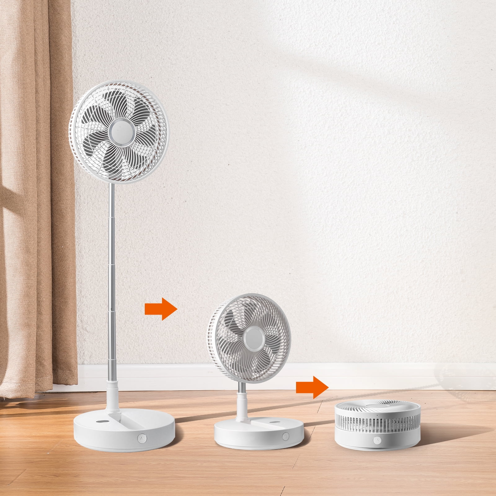 SKYSHALO 3 in 1 Foldable Pedestal Fan, 10800mAh Rechargeable Portable ...