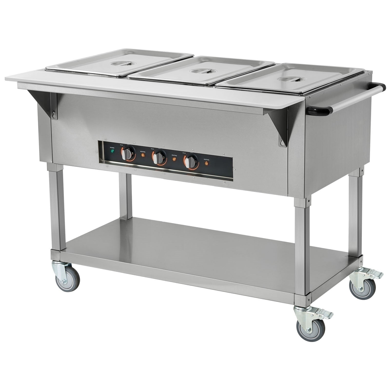 KFFKFF 3-Pan Commercial Food Warmer 3 x 20.6QT Electric Steam Table ...