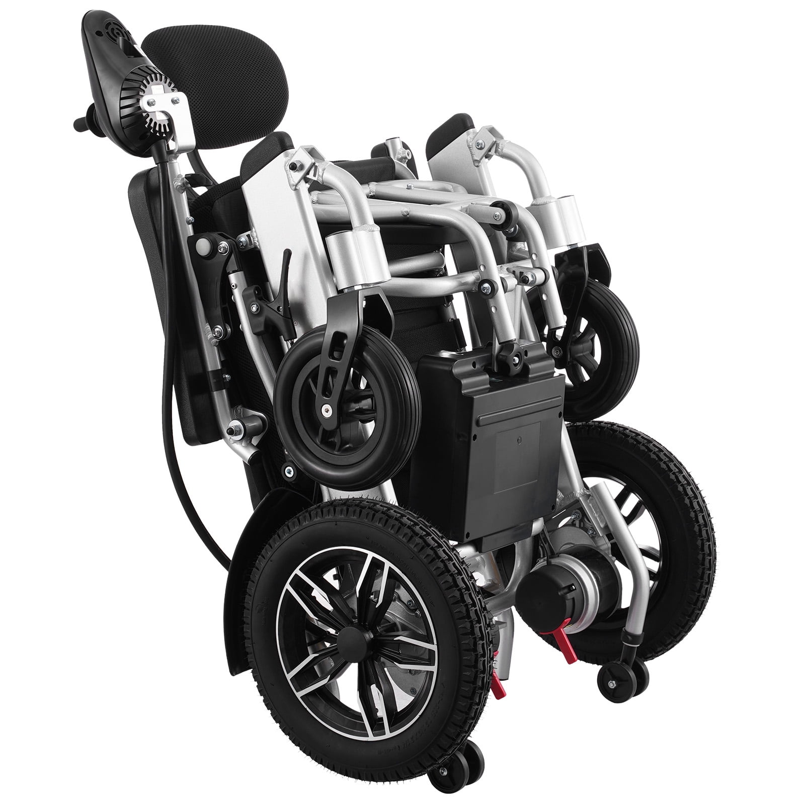 KFFKFF 300 lbs Foldable Electric Wheelchair Adjustable Motorized Power ...