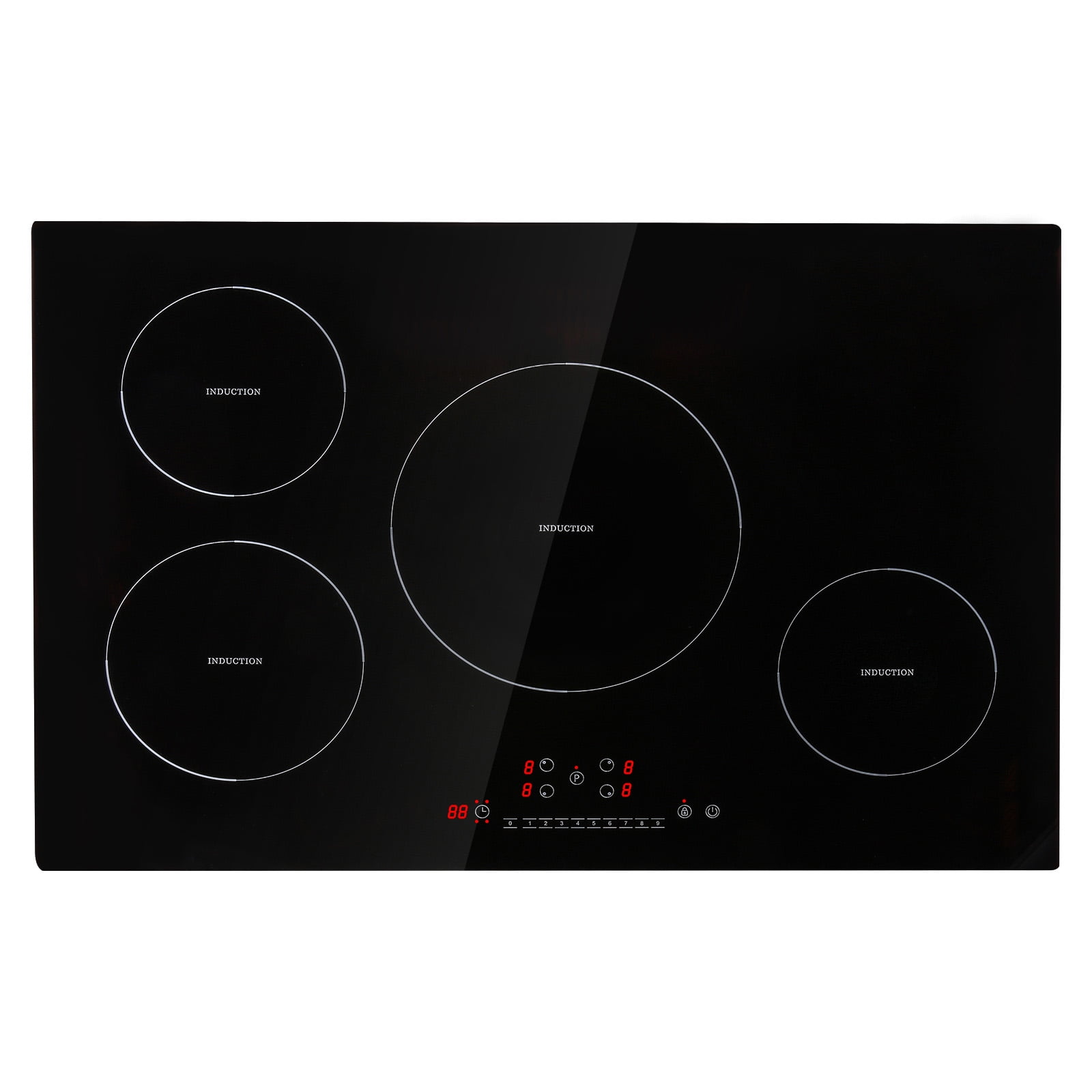 SKYSHALO 30in Electric Cooktop 7500W 220V 4 Burners Ceramic Glass Touch ...