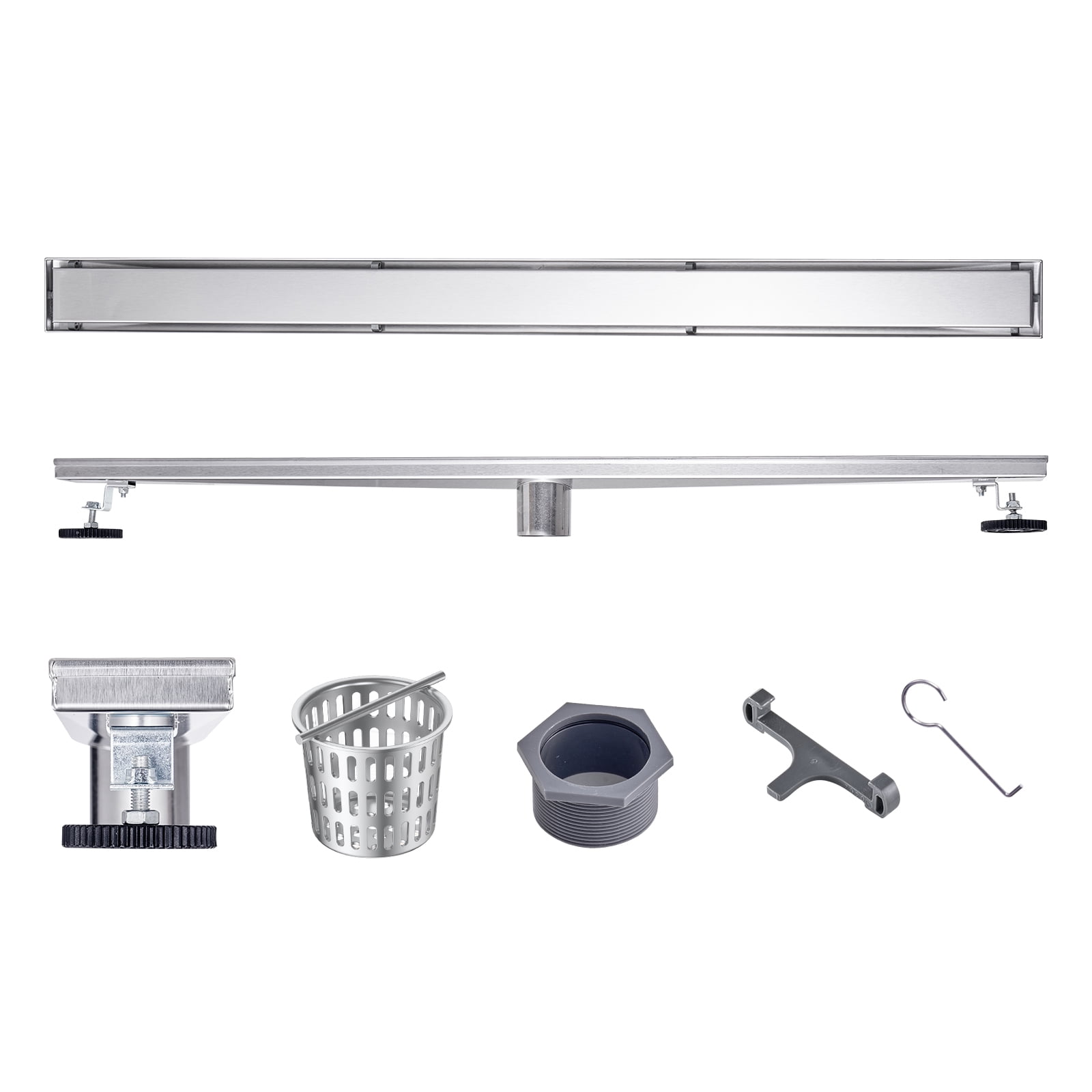 SKYSHALO 36" Linear Shower Drain with Tile Insert, Brushed 304 ...