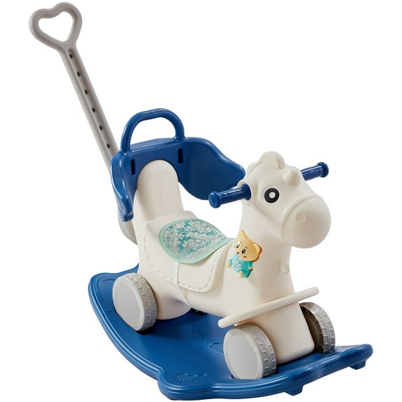 KFFKFF 4-in-1 Rocking Horse, Convertible Baby Rocker with Removable ...
