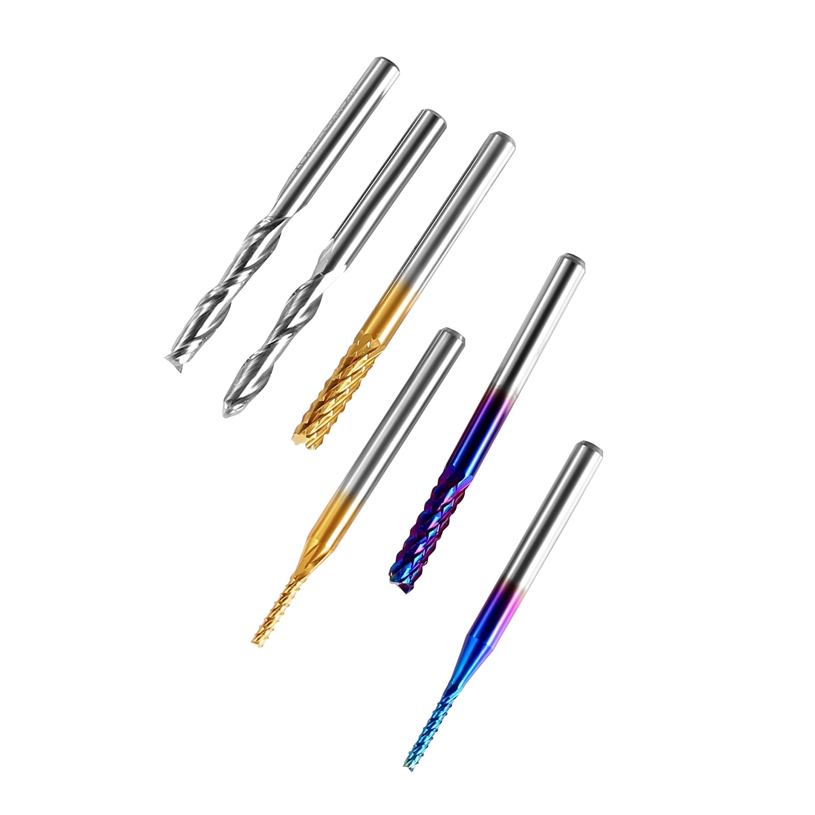 KFFKFF 40 piece end mill CNC mill 1/8 inch shank 2 flute flat ball end ...