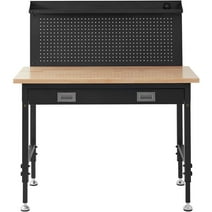 vidaXL Workbench with Drawers and Vices 48.8"x20.5"x32.7" Solid Wood ...