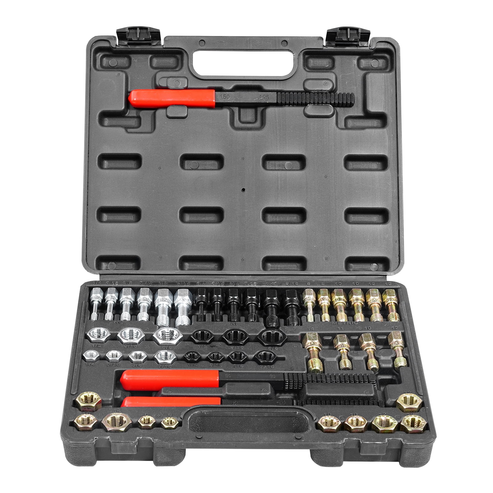 KFFKFF 49-Piece Helicoil Thread Repair Kit, Features 22 Taps, 24 Dies ...