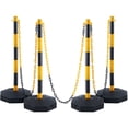 KFFKFF 4PCs Traffic Delineator Post Cones with Fillable Base 8FT Chain ...