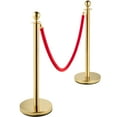 SKYSHALO 4Pcs Stainless Steel Stanchion Posts 2 Red Velvet Ropes Gold ...
