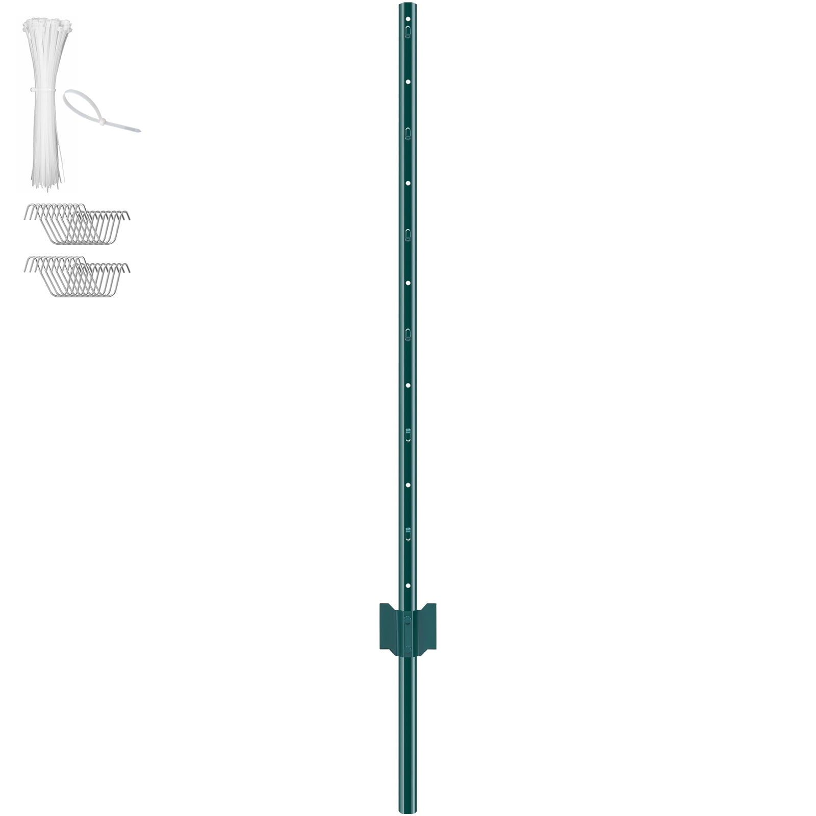SKYSHALO 4ft T-Posts, Set of 10, Durable Steel Garden Fence Posts ...
