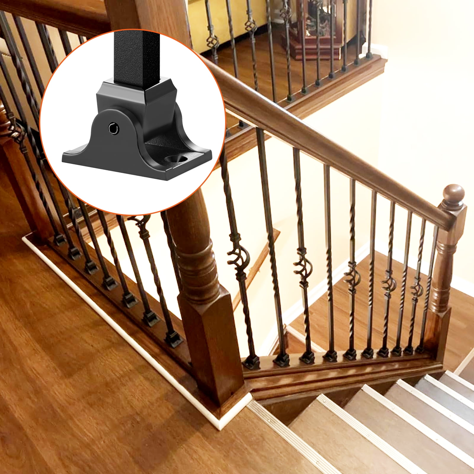 SKYSHALO 50 PCS Aluminum Alloy Baluster Shoes Slant Wrought Spindles ...