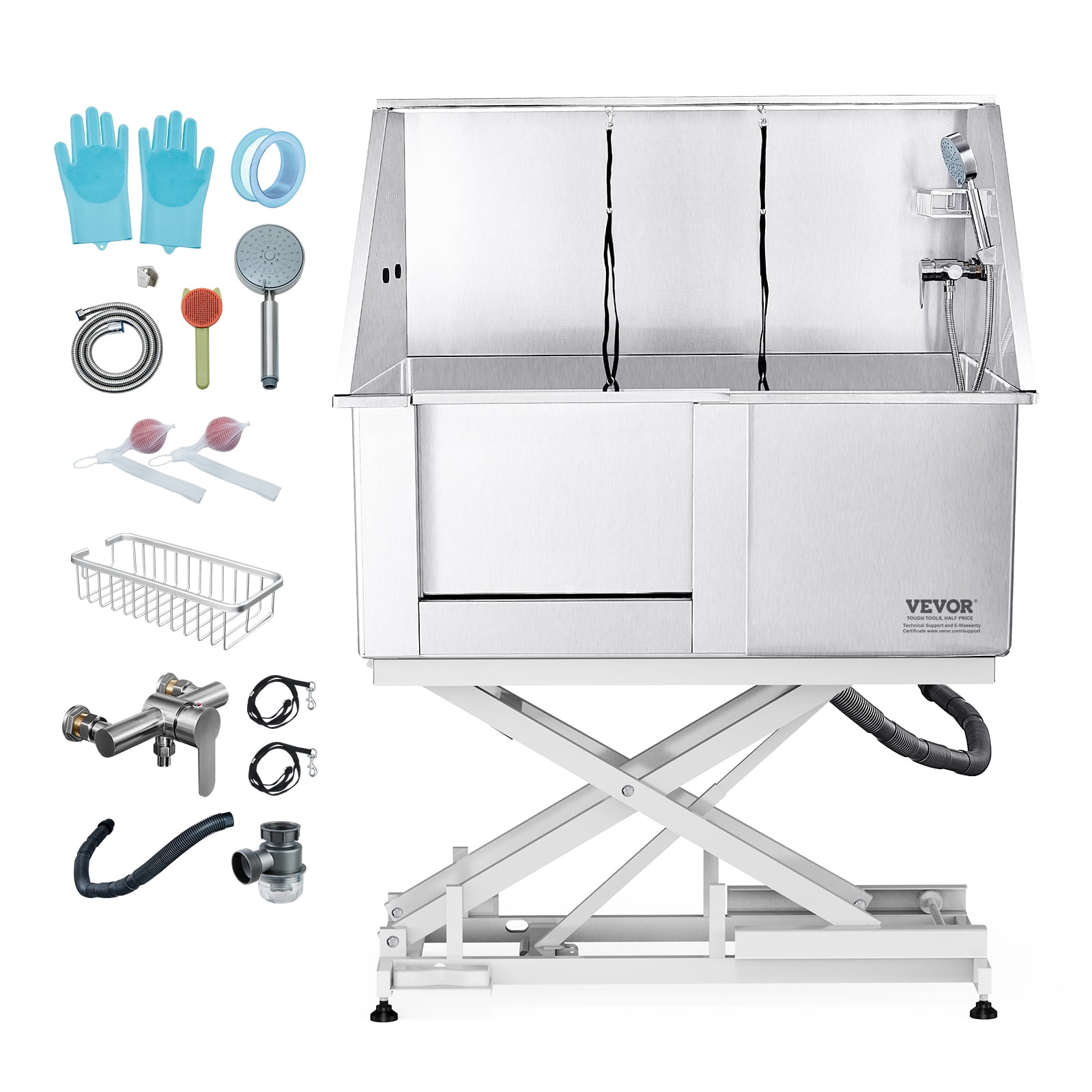 SKYSHALO 50" Pet Bathing Station, Height Adjustable Electric Pet ...