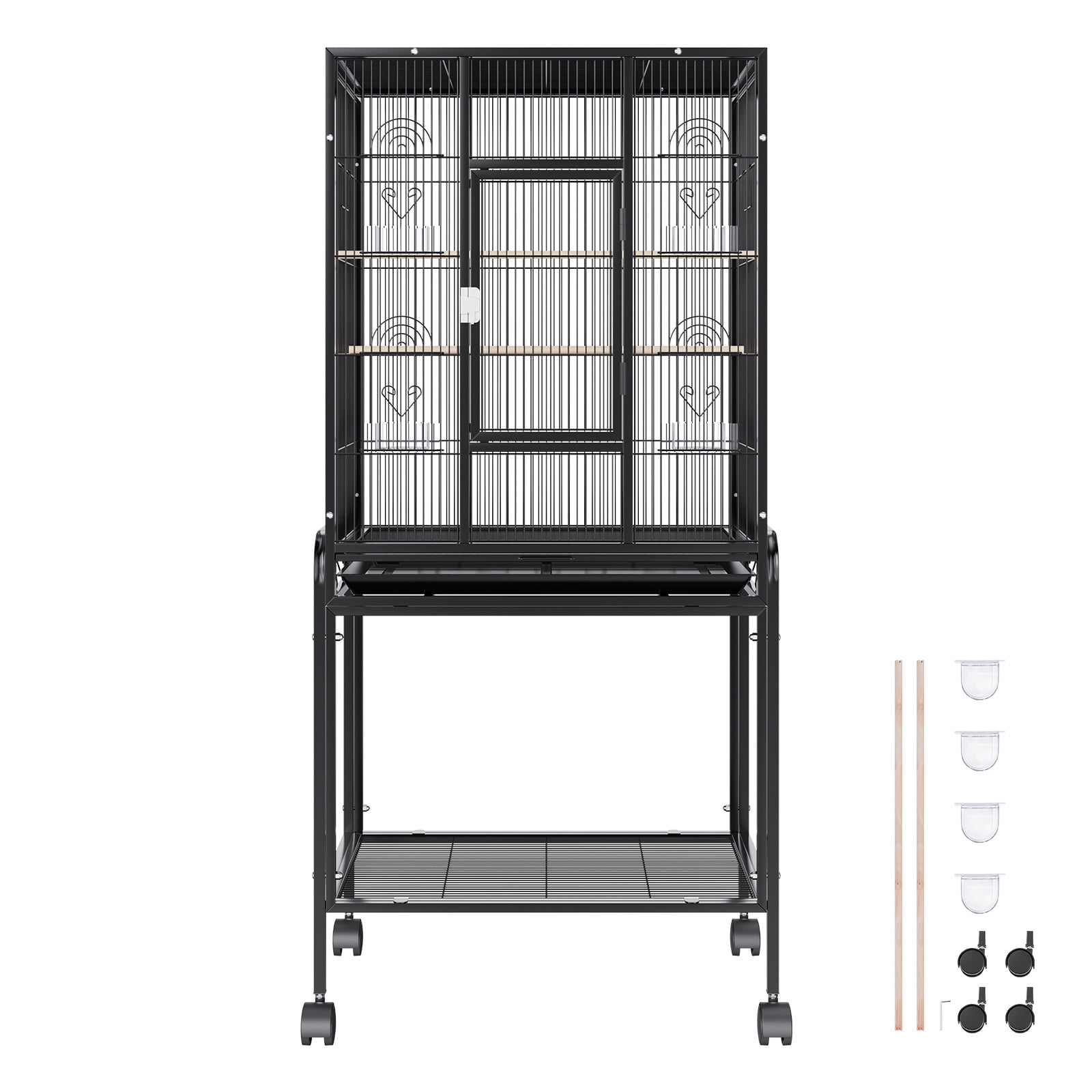 KFFKFF 54" Tall Durable Bird Enclosure, Carbon Steel Aviary for ...